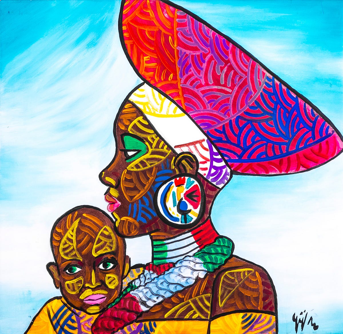 His tribal decorations have made him a unique artist, discover “Mother ...