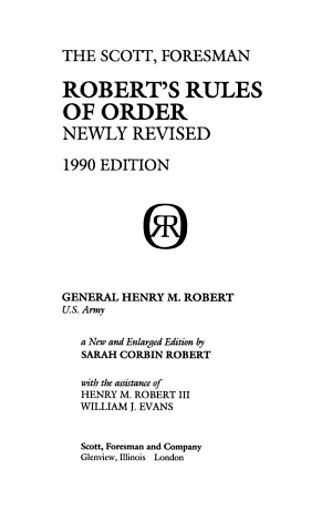 [Download] The Scott, Foresman Robert’s Rules of Order newly revised By Henry Martyn Robert ...