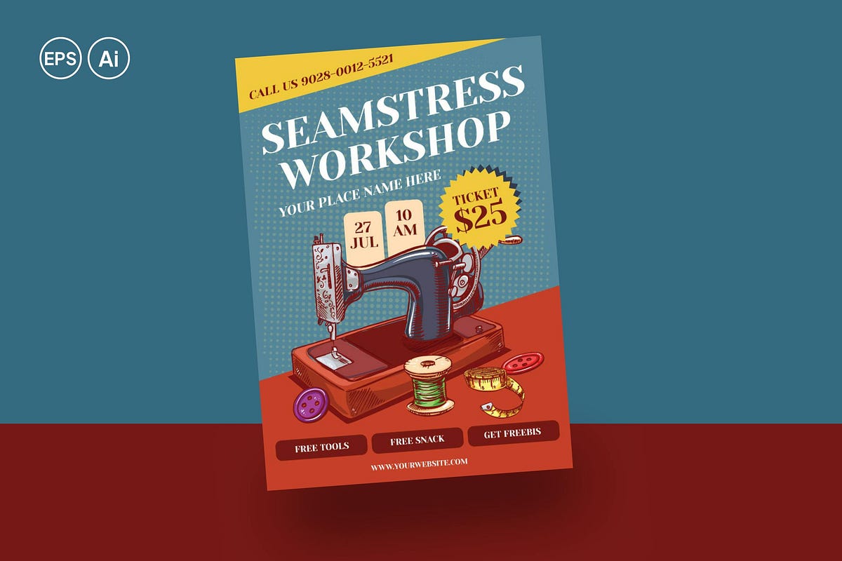 Seamstress Workshop Flyer Template - Digitaldynamo - Medium