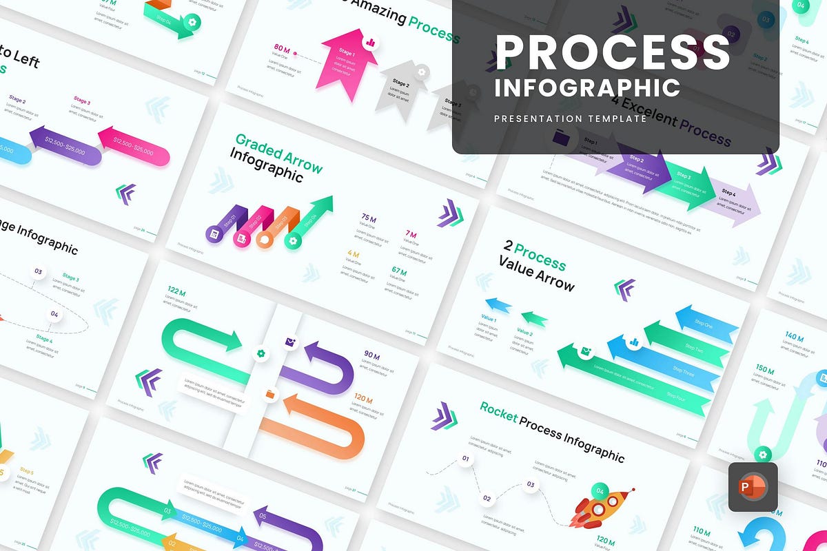 Process Infographic Template (Presentation Templates) | by Datadoodle ...