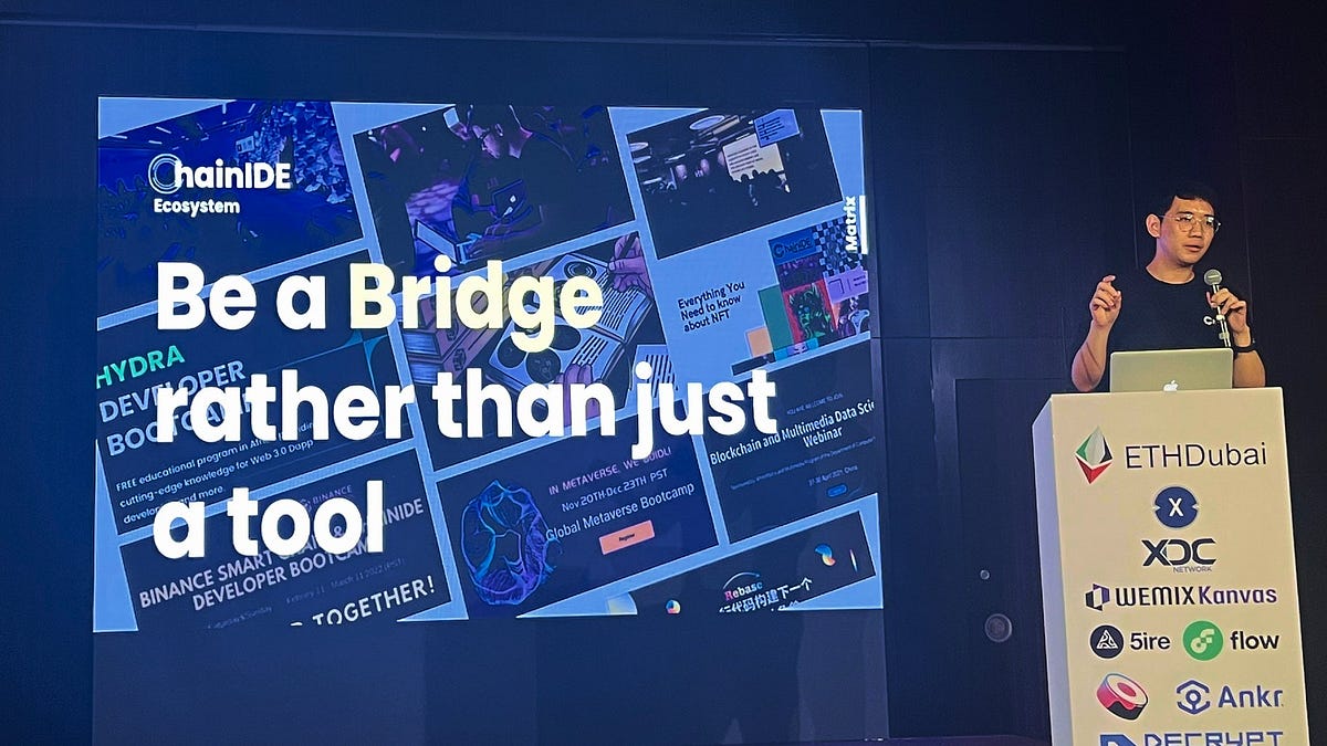 Xiao Wu at ETH Dubai: ChainIDE Being the Bridge Between Web2 and Web3 Developers | by ChainIDE ...
