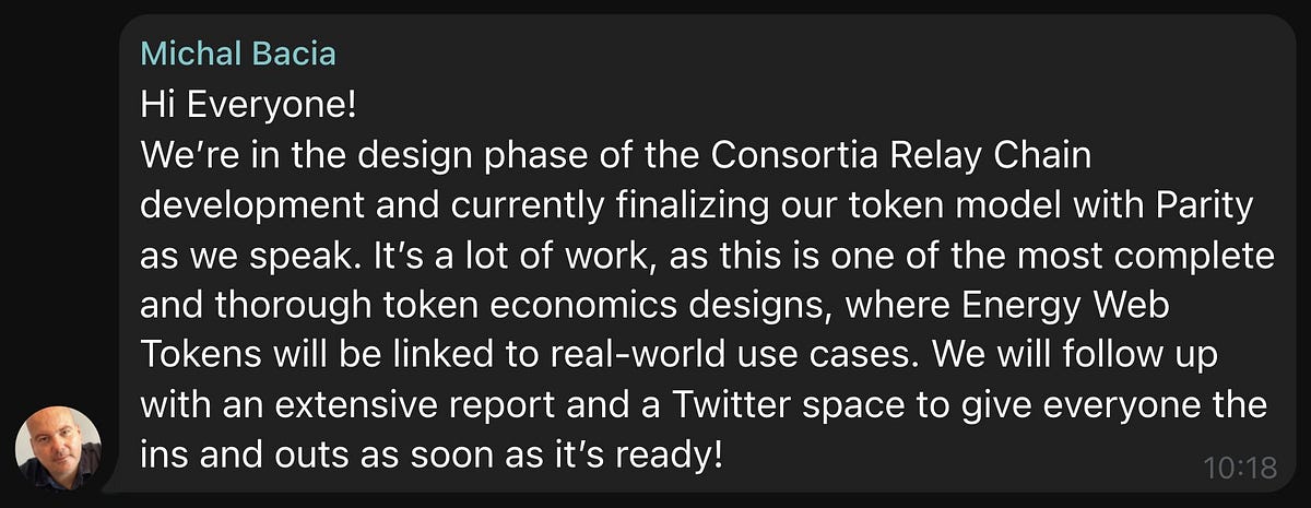 Michal Bacia (Token Economist de Energy Web) - Consortia Relay Chain (Parity Technologies) | by ...