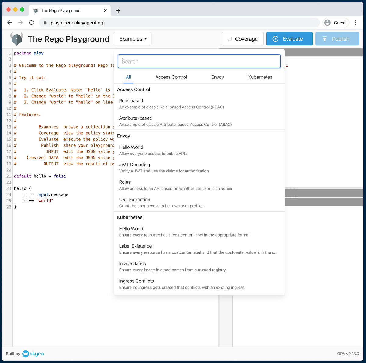 Rego Playground: New Features. This time last year we launched the ...
