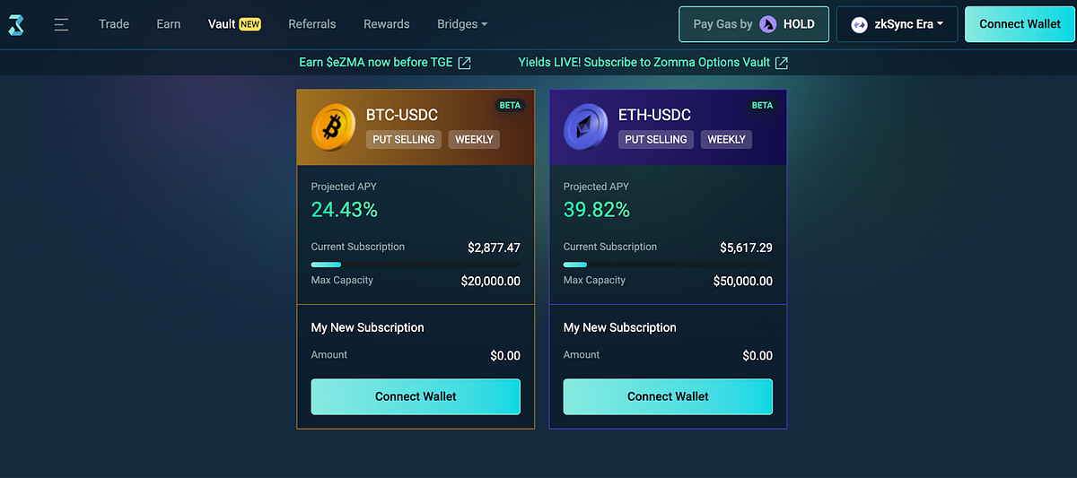 Launch of Zomma Vaults. The Put-Selling High-Yield Options… | by Zomma Protocol | Medium