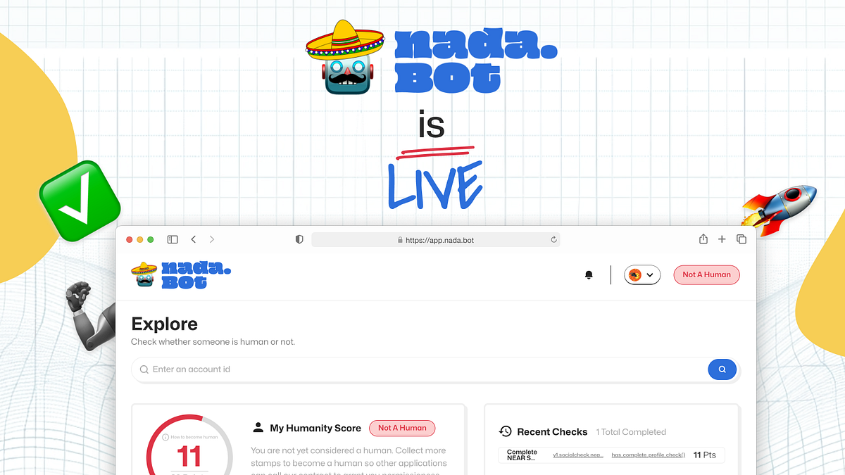 Introducing Nada.bot: Securing NEAR from Bots | by PlugRel | POTLOCK