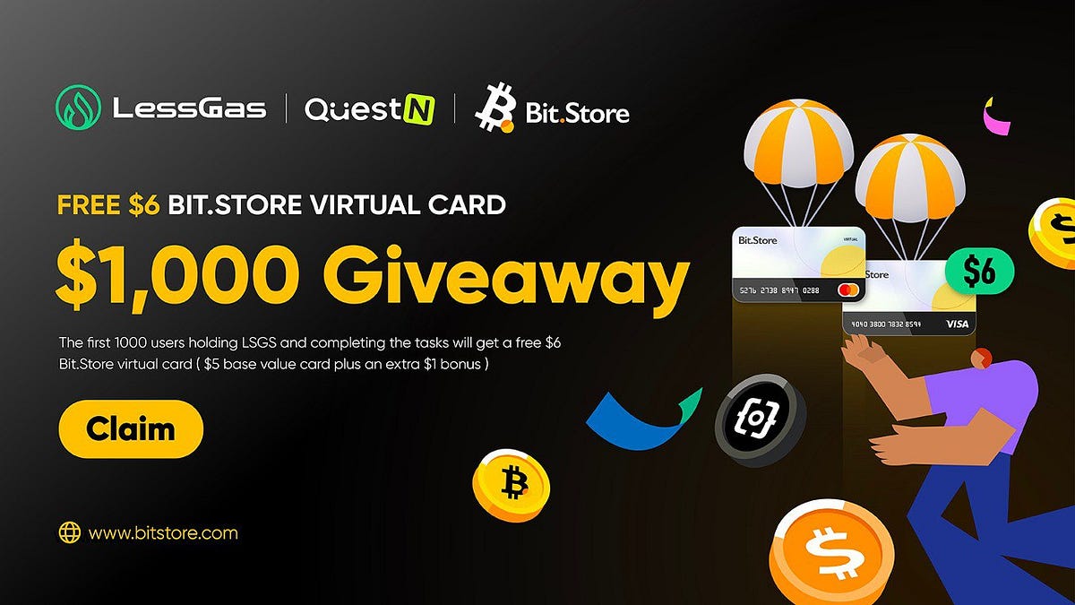 Tasks Complete, Rewards Await: 1000 Free $6 Bit.Store Virtual Card ...