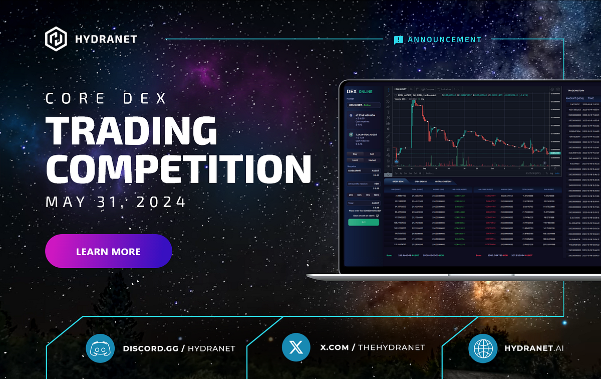 Core DEX Trading competition. Introducing the Hydranet Core DEX… | by HYDRANET | HYDRANET | May ...
