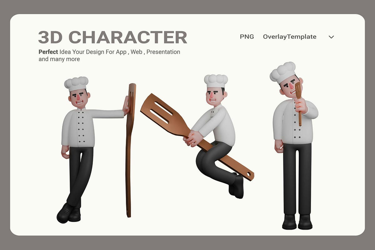 Male Chef 3D Character Set — 3 Designs | by Digitaldynamo | Jun, 2024 ...