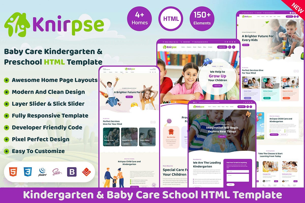 Knirpse — Kindergarten & Baby Care HTML Template (Site Templates Web ...