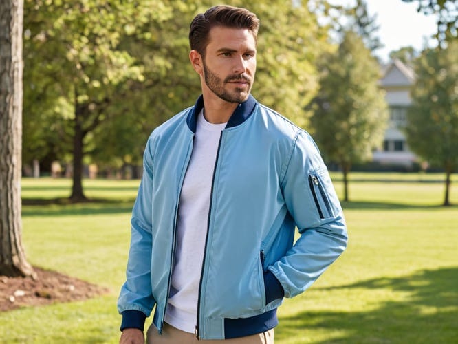 Light Blue Bomber Jackets Mens | by Anna Dash | Medium