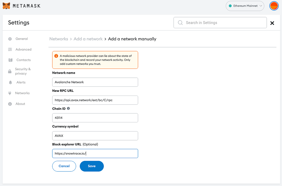 如何使用 METAMASK 访问您的 AVALANCHE C-CHAIN LEDGER 账户 - Belindarthomas - Medium