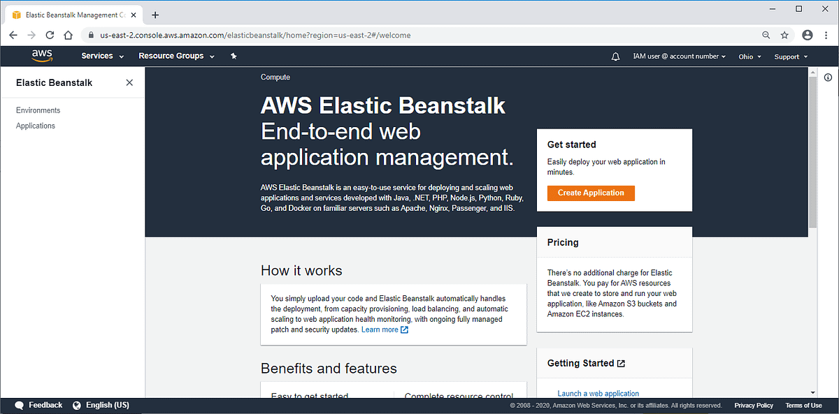 Learn about the elastic Beanstalk and how to deploy node application ...