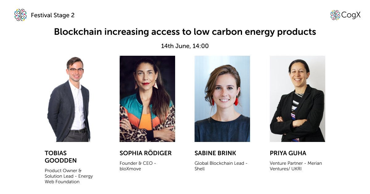 CogX Festival - Tobias Goodden (Energy Web), Sophia Roediger (bloXmove ...