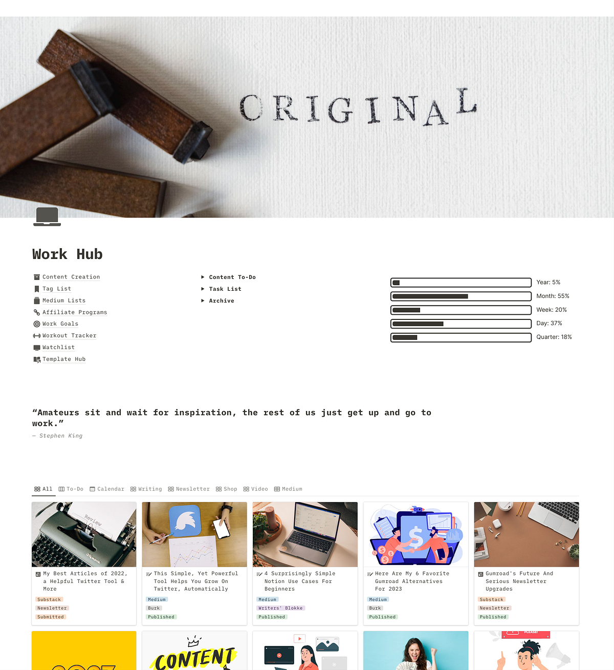 The Perfect Notion Home Page Setup for Writers (And Beginners) 2024 ...