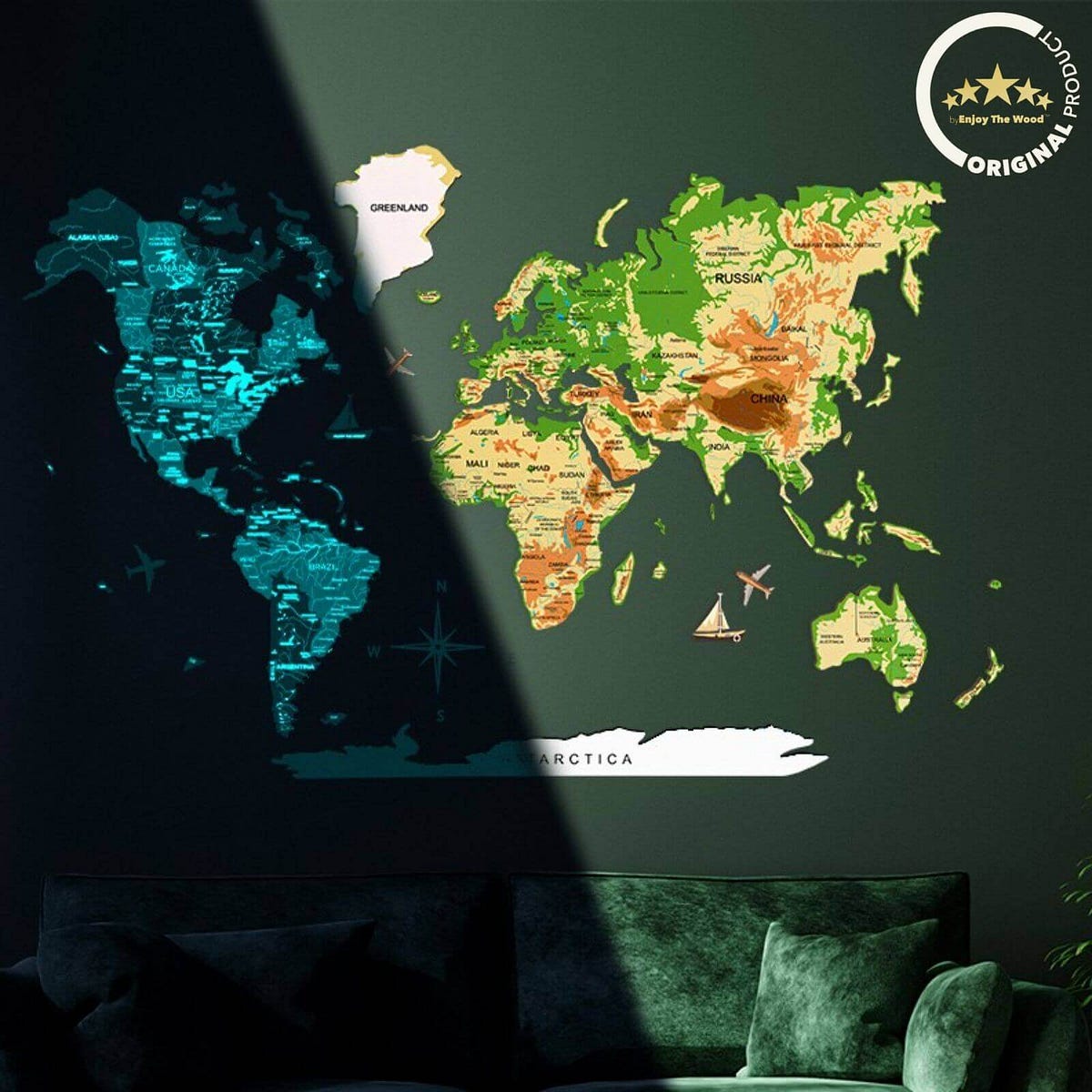 Luminous Magnetic Colored Wooden World Map Review | by Amelia | Mar ...
