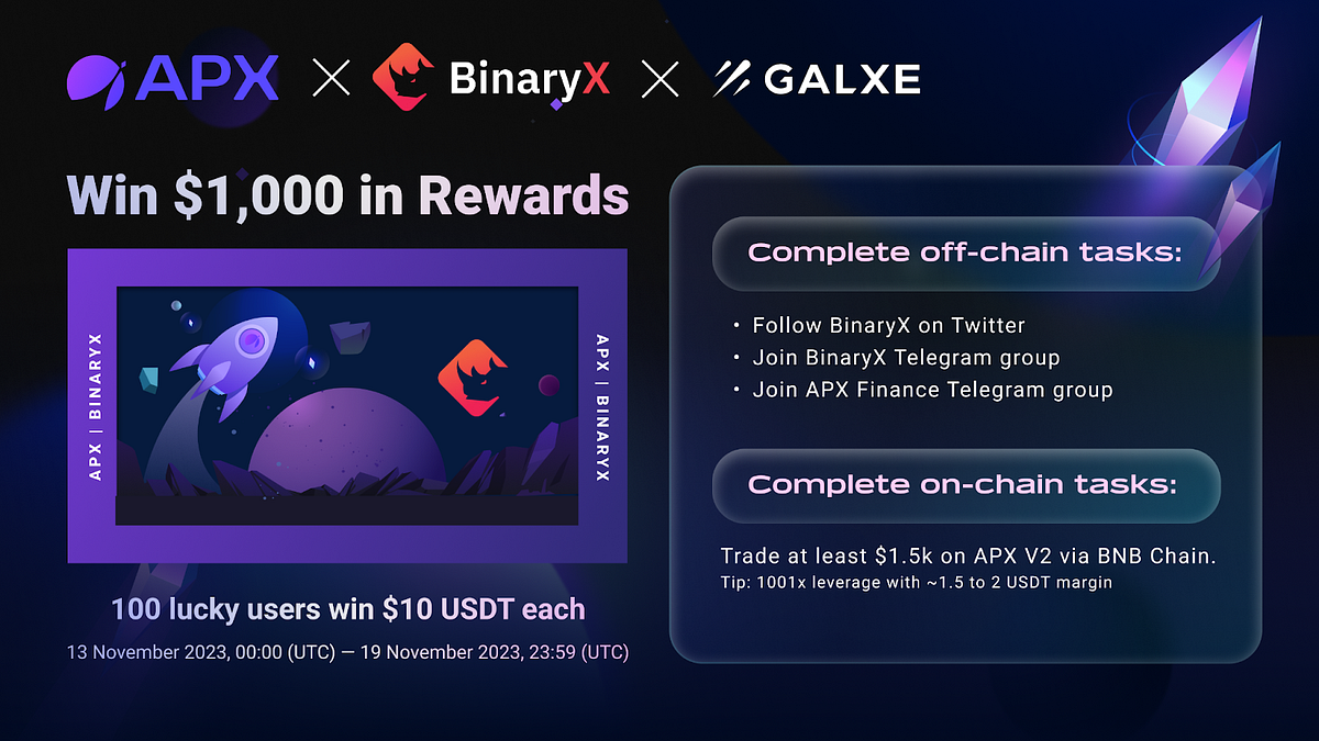 APX Finance x BinaryX Lucky Draw: $1,000 in Rewards! | by APX (formerly ...