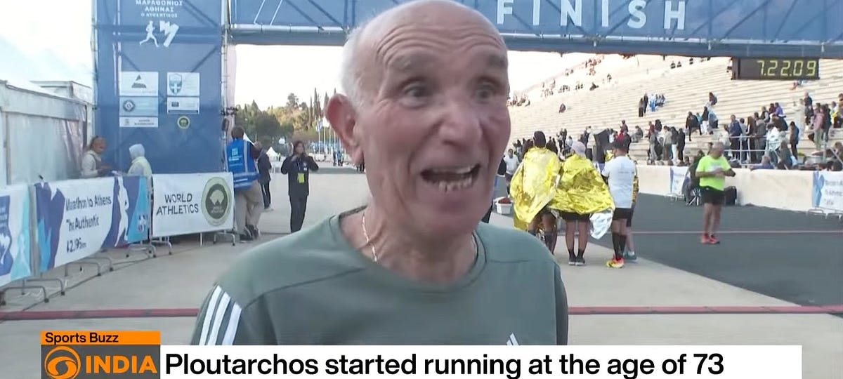 “I feel younger than my 88 years,” says Greek runner after completing ...