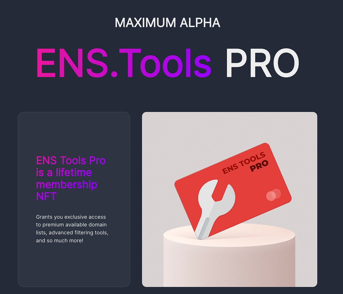 Every ENS collection now filterable for pro pass holders | by ENS.Tools ...