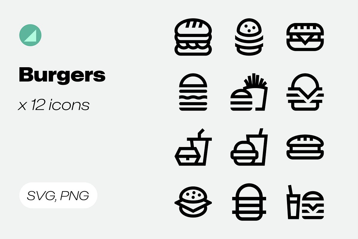 Basicons / Line / Burger Icons - SVGArchitect99 - Medium