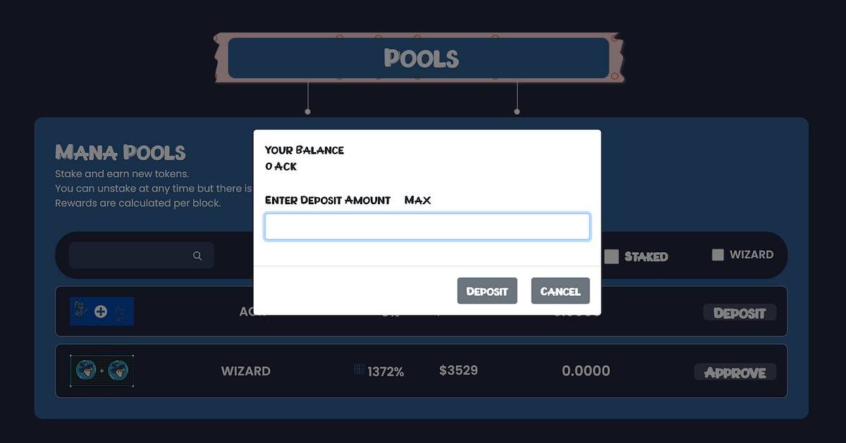 Wizard Financial Launching $ACK single staking pool with Arcade ...