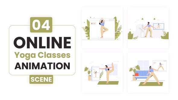 Online Yoga Classes Concept illustration Animation - Photonpathfinder ...