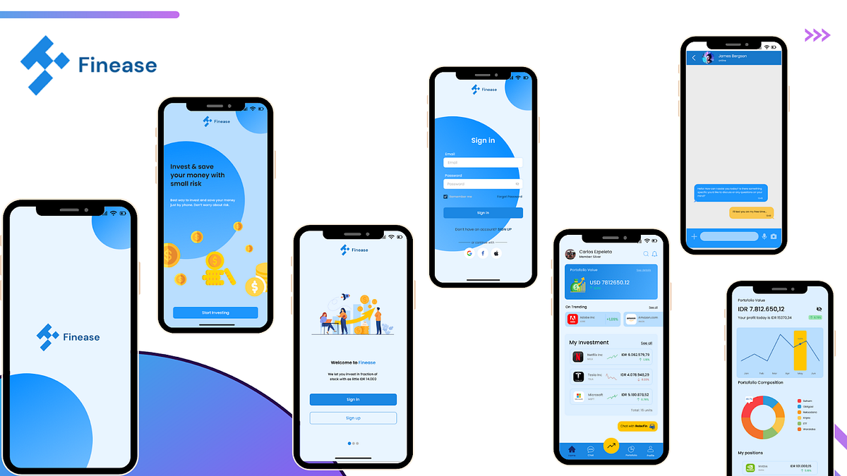 CASE STUDY UI/UX DESIGN — FINEASE APP (FINANCE AND INVESTMENT) | by ...