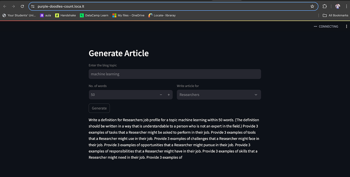 Interactive AI-Powered Article Generator Using LLAMA3 and Streamlit | by Meera Nair | Medium