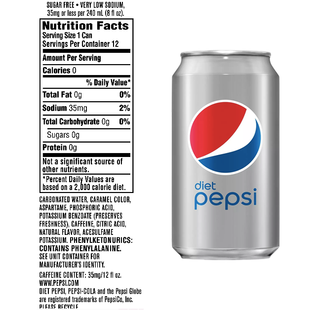 Nutrition Facts on Diet Pepsi: Unveiling the Truth | by Ramonahughes ...