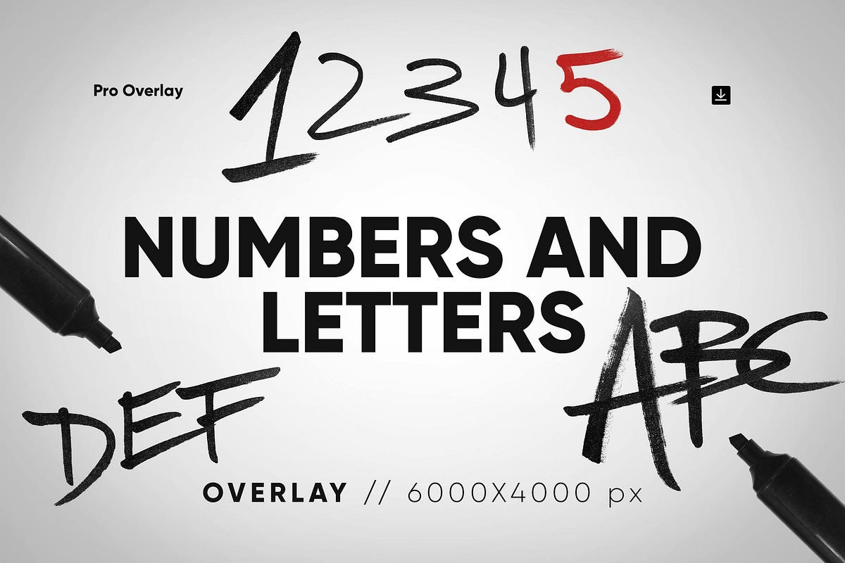 150 Marker Numbers and Letters Overlay HQ - Illustrapro - Medium