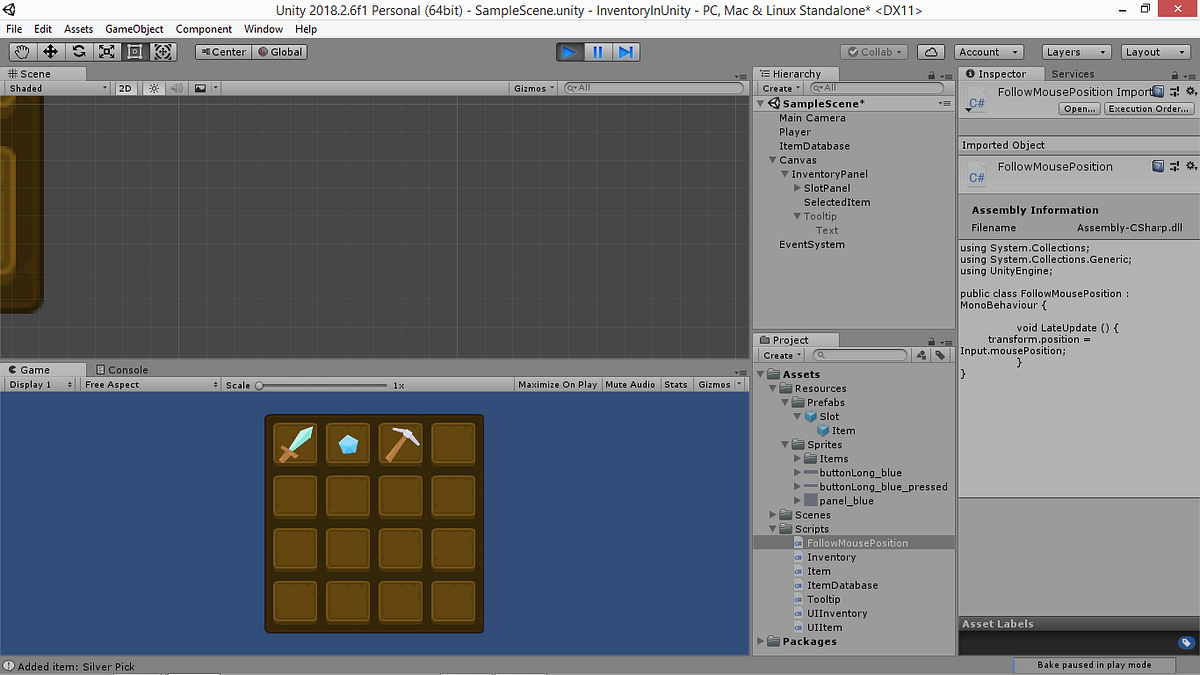 Create an Unity inventory: part 6 Generate tooltip | by Yone Moreno ...