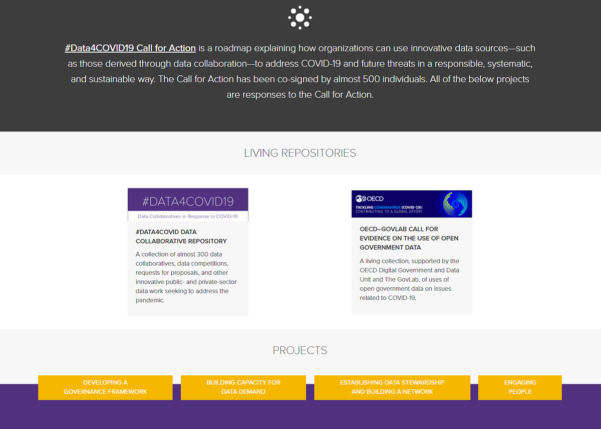 Announcing a New Hub Around Data4COVID19 | by The GovLab | Data ...