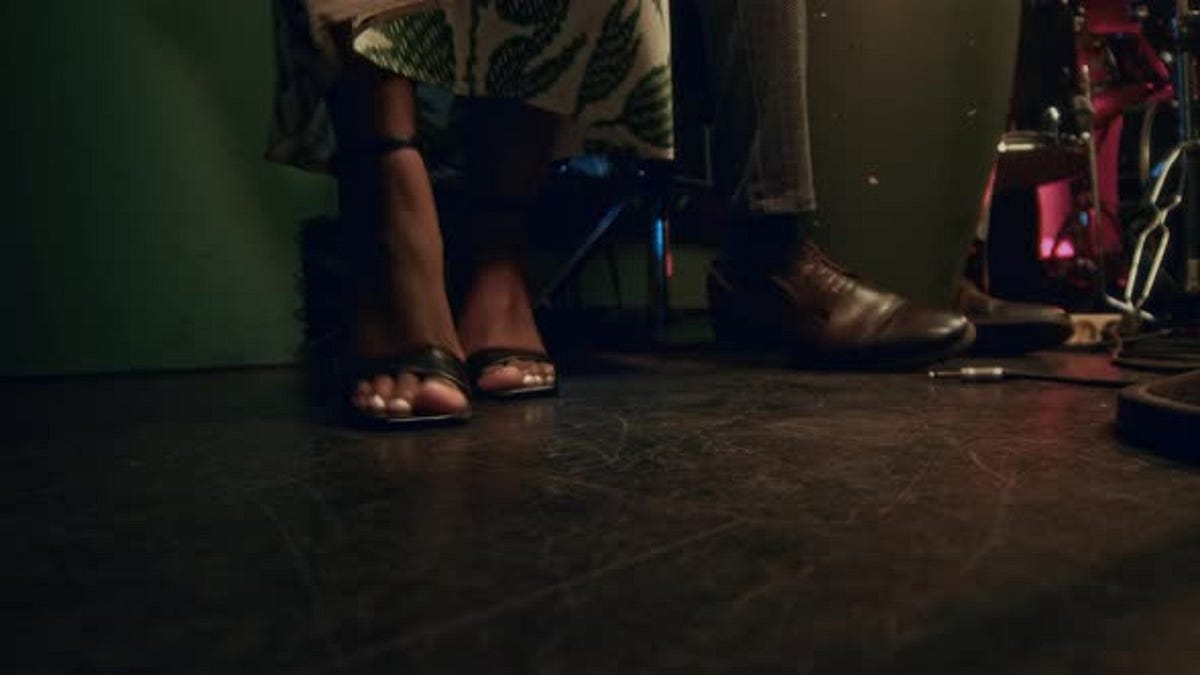 Legs of Unrecognisable Black Female Singer Dancing during Performance ...