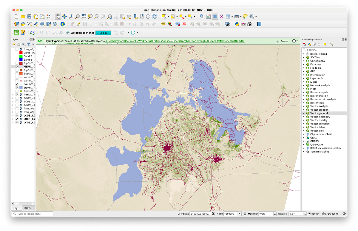 Working With Landsat Surface Reflectance Data in QGIS | by Robert Simmon | Medium