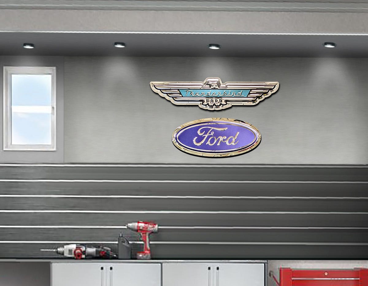 Premium Metal Signs with Iconic Ford and Mustang Logos at Chrome Domz ...
