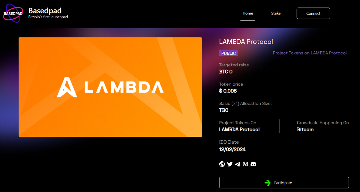 PREPARING FOR LAMBDA’S IDO ON BASEDPAD | by Lambda Protocol | Medium