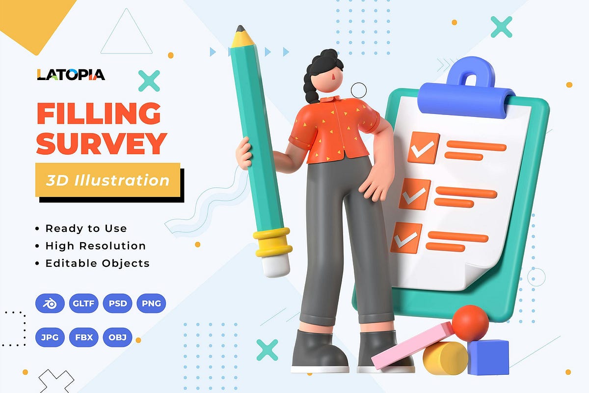 Filling Survey 3D Illustrations Graphics | by Artsculpt | Apr, 2024 | Medium