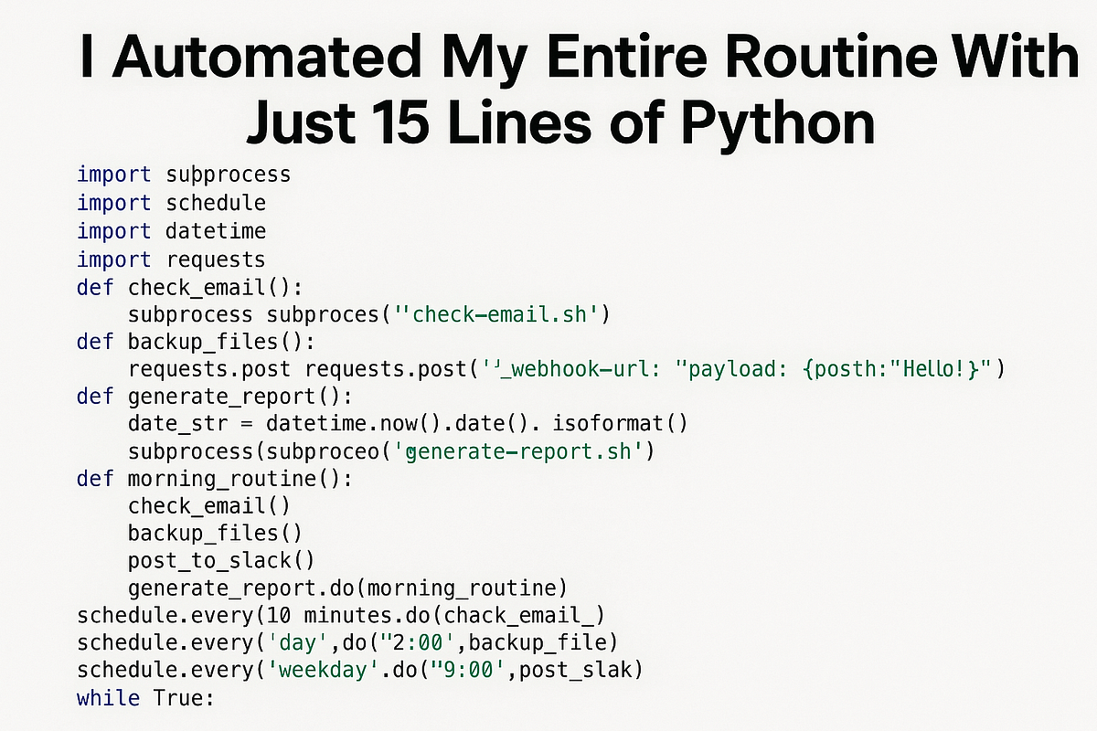 I Automated My Entire Routine With Just 15 Lines of Python | by Sanyamdubey | Jul, 2025 | Medium