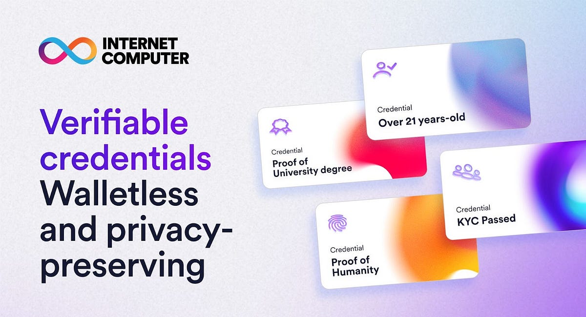 Introducing Verifiable Credentials to the Internet Computer | by DFINITY | The Internet Computer ...