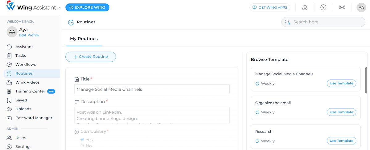 Wing 5.0 — Routines: What You Need to Know | by Ashishm | Wing ...