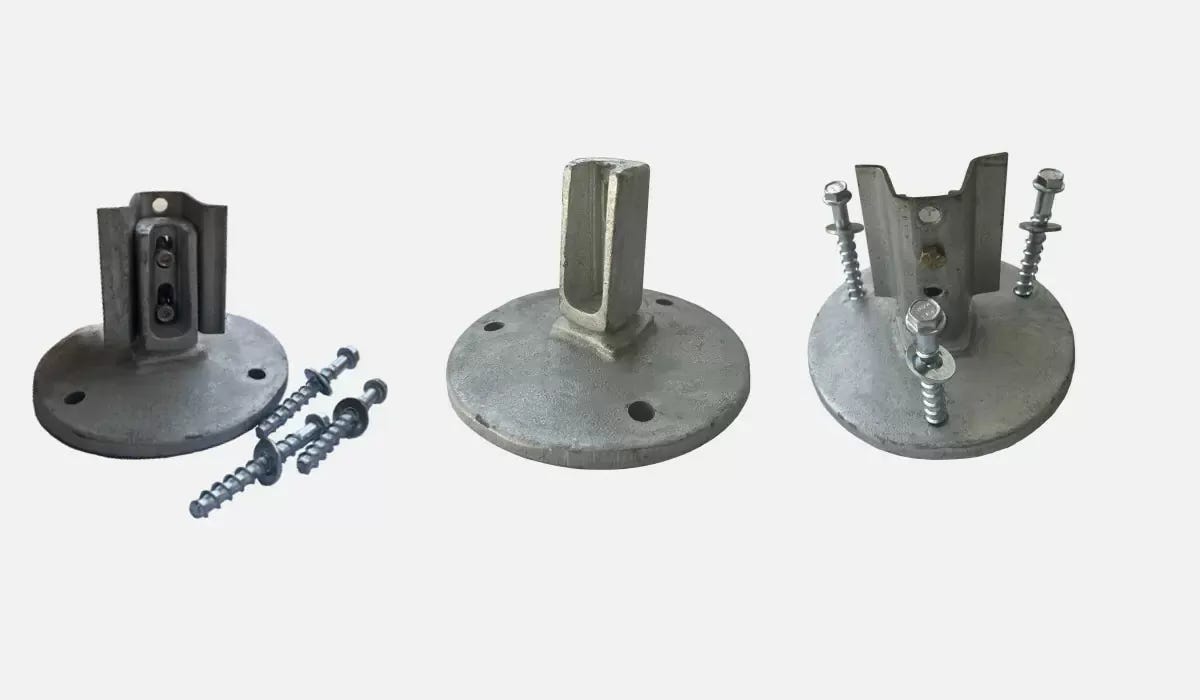 SU800S Breakaway surface mount base for U-channel post with hardware ...