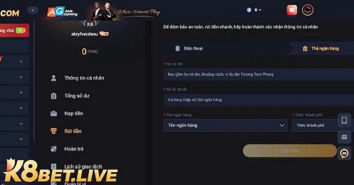 Huong dan rut tien K8 nhanh nhat. Trong thế giới cá cược trực tuyến, việc… | by K8bet | May ...