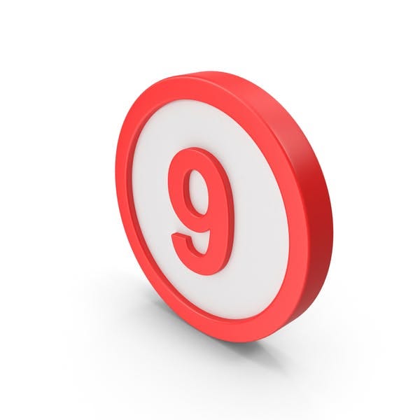 Number 9 Button Icon (3D) - Miamingle - Medium