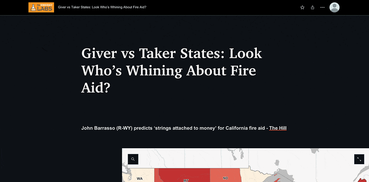 Giver vs Taker States Map: Look who’s whining about providing emergency ...