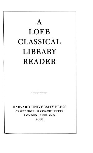 (PDF Download) A Loeb Classical Library Reader By Loeb Classical ...