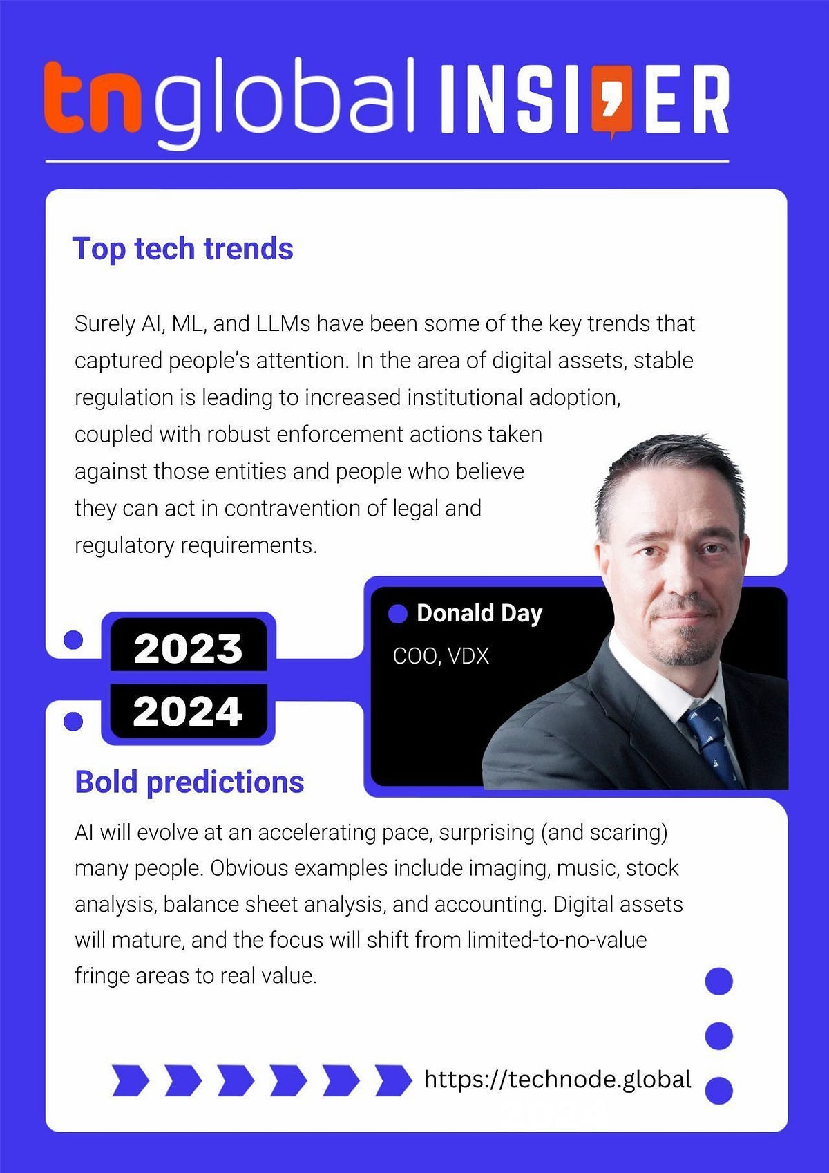 Donald Day, Chief Operating Officer of VDX, shared his insights on the ...