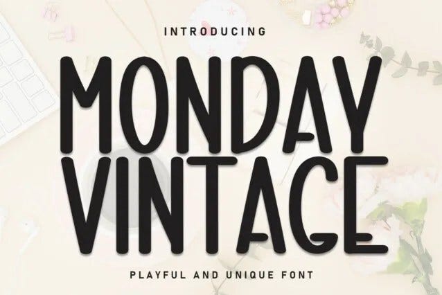 Monday Vintage Display Font | by Kaitooon | Sep, 2024 | Medium