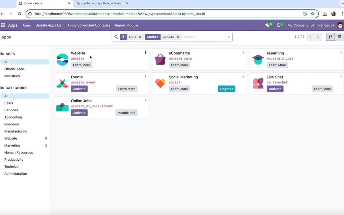 Odoo 17 — Membuat Website dan setting font website [SIB X PT Ctech ERP ...