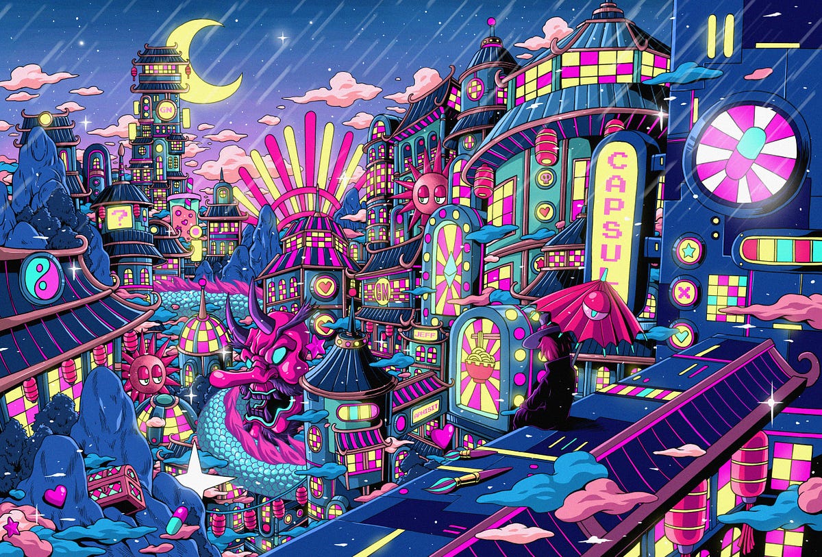 Capsule House Curated: VII. Jeff Aphisit: Rainy Night in Yokai City | by Capsule House Lore | Medium