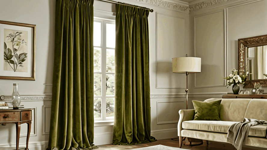 Exciting Olive Green Drapes Photos